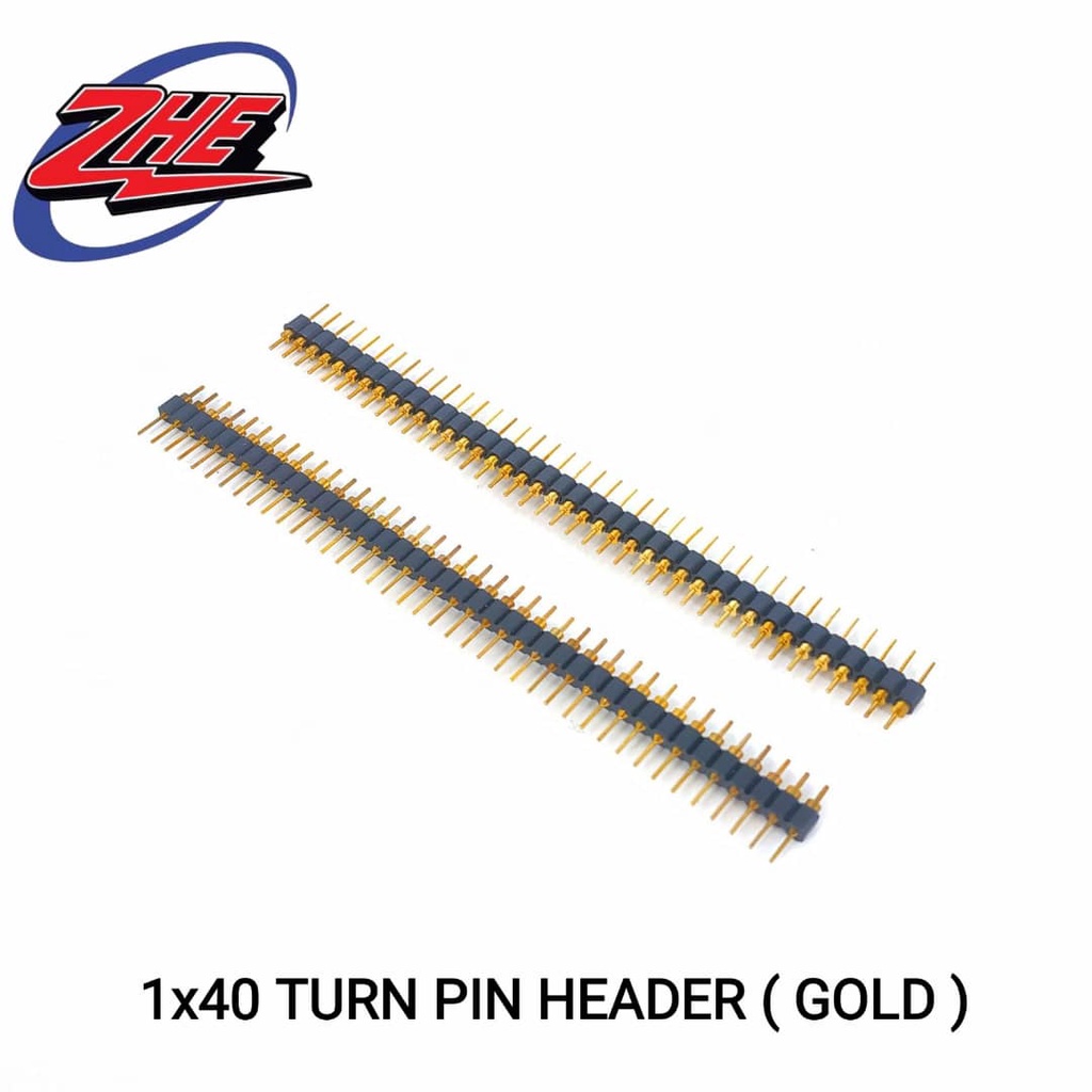 1X40 TURN PIN HEADER ( GOLD COLOR ) MALE TO MALE 2.54MM (957-0010 ...