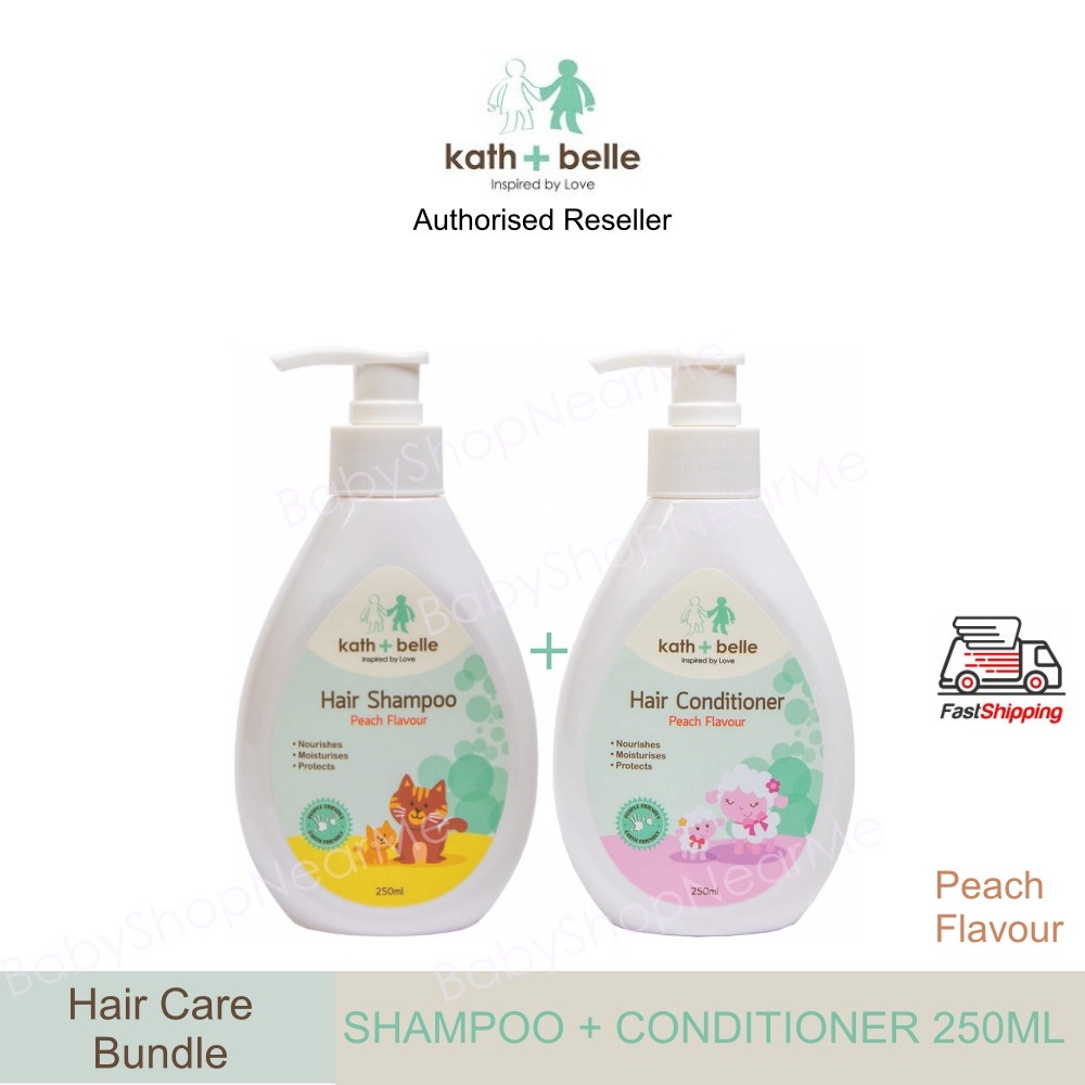 Kath + Belle Hair Shampoo & Conditioner Hair Care Bundle Set Peach ...
