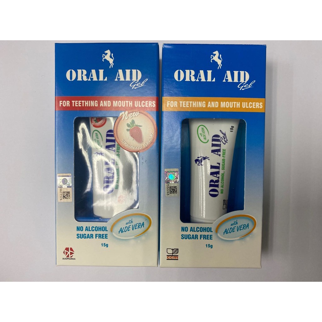 ORAL AID GEL FOR TEETHING AND MOUTH ULCER 15G (ALOE VERA OR STRAW ...