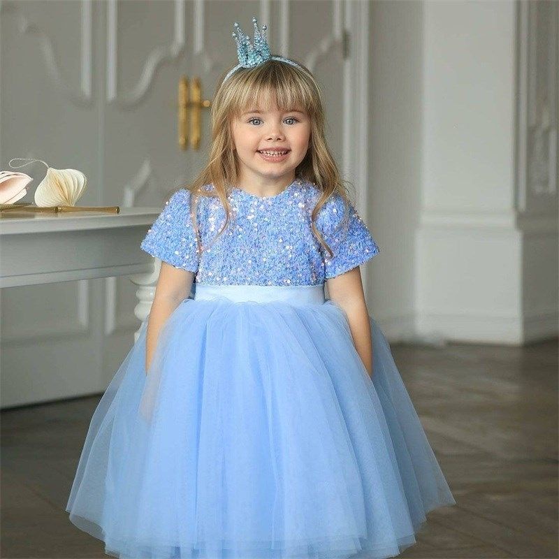 🇲🇾 KL READY STOCK Princess Dress KIds Girl Fancy Wedding Dress Sequins ...