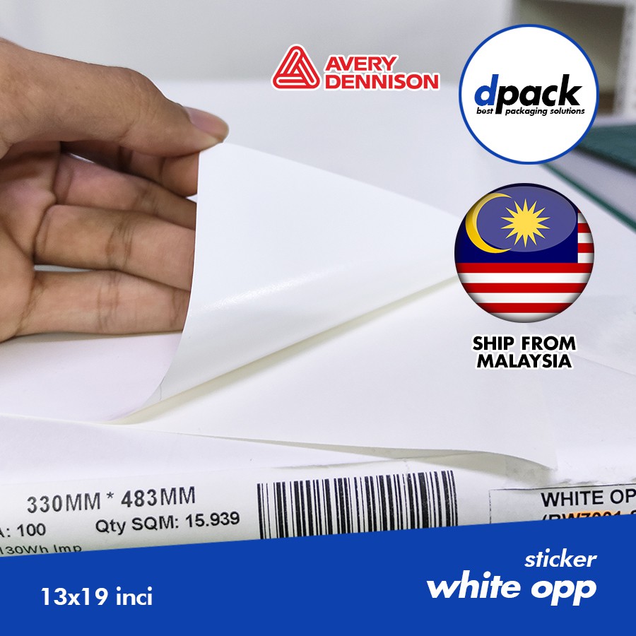 WHITE OPP STICKER / GLOSSY STICKER (FASSON)-100 PCS | Shopee Malaysia
