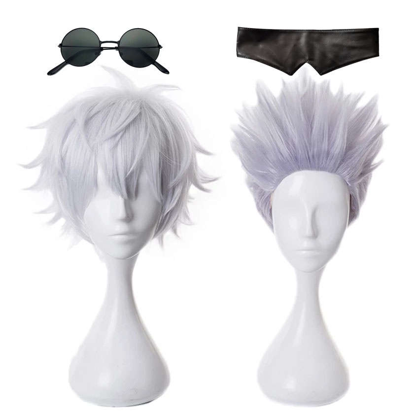 Gojo Satoru Cosplay Wigs Anime Jujutsu Kaisen Gojo Short Wig | Shopee ...