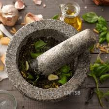 RU14.5/16cm Nature Granite Stone Mortar And Pestle / Penumbuk Lesung ...