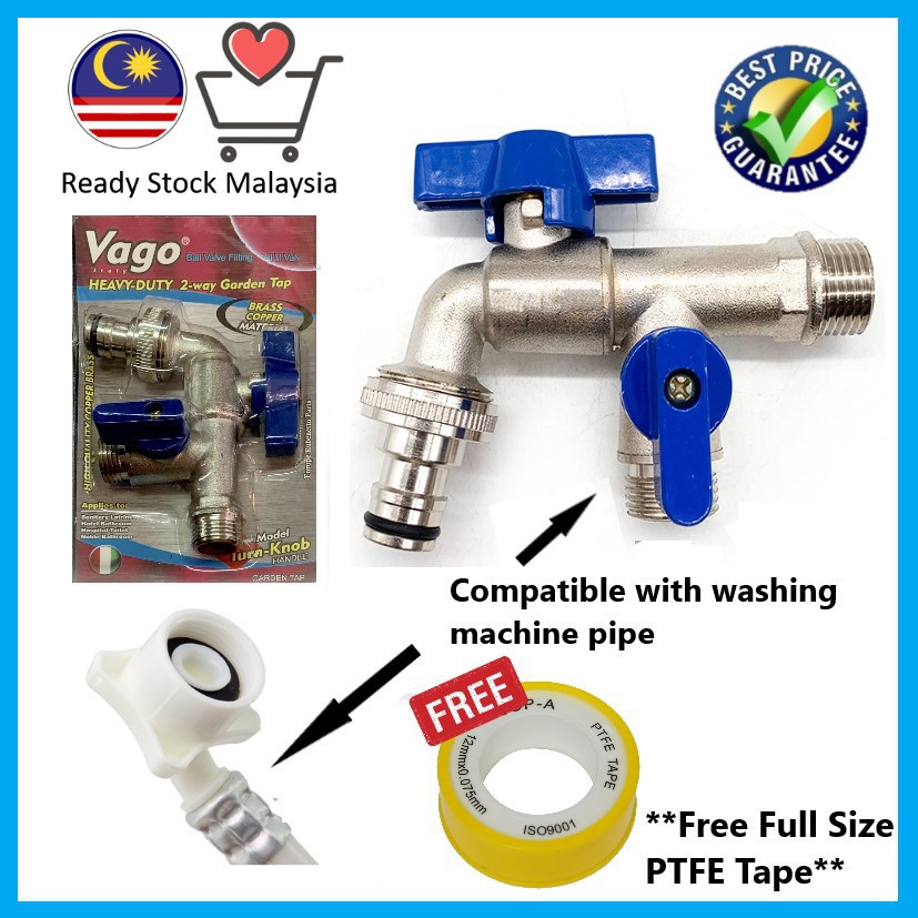🔥 Ready Stock 🔥 VAGO V-1088 Heavy Duty 2 Way Brass Water Tap | Shopee ...