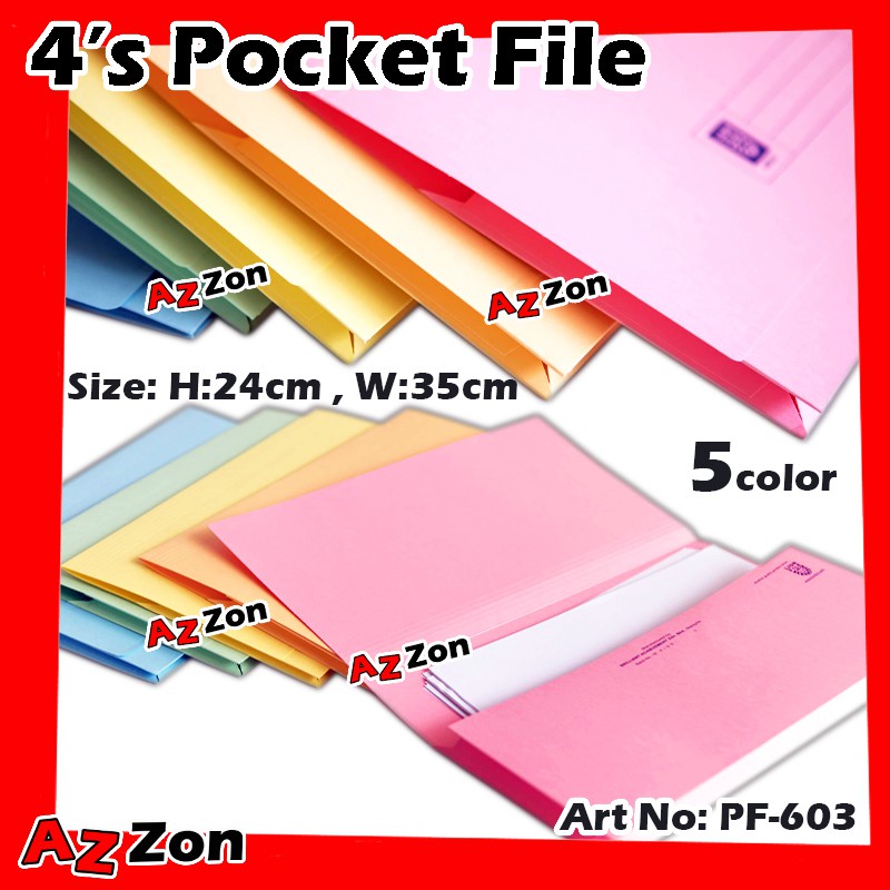 Lion Pocket File Manila Flat File MF603 PF603 FMPF603K 35cm X 24cm ...