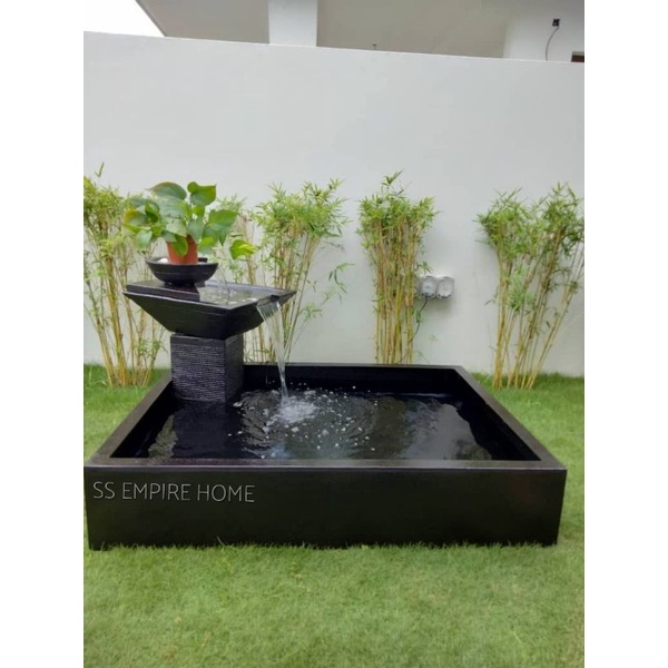 S60 Black 4x3 Feng Shui Water Pond Fountain Kolam Air Sandstone Garden ...