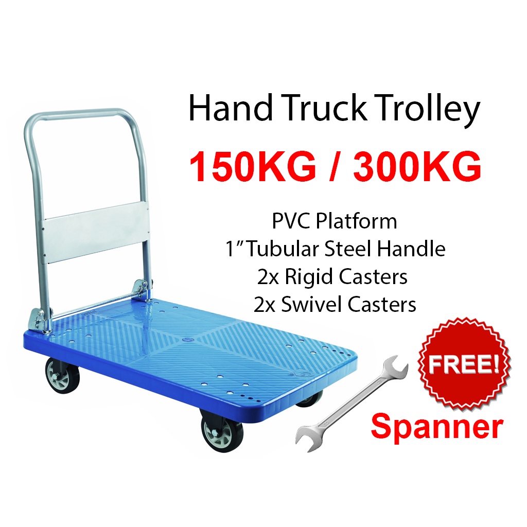 Heavy Duty PVC & Metal Platform (GAJAH) Hand Truck Trolley 150KG ...