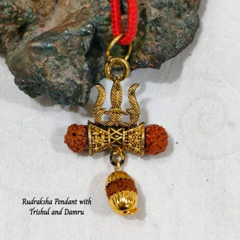 Rudraksha Pendant with Trishul and Damru | Shopee Malaysia