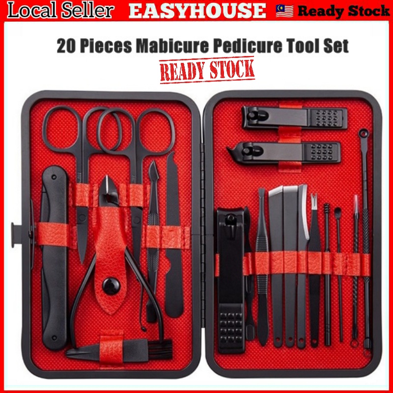 🔥1 Set 20 PCS🔥 Manicure Nail Clipper Set Pemotong Gunting Pengorek Kuku ...
