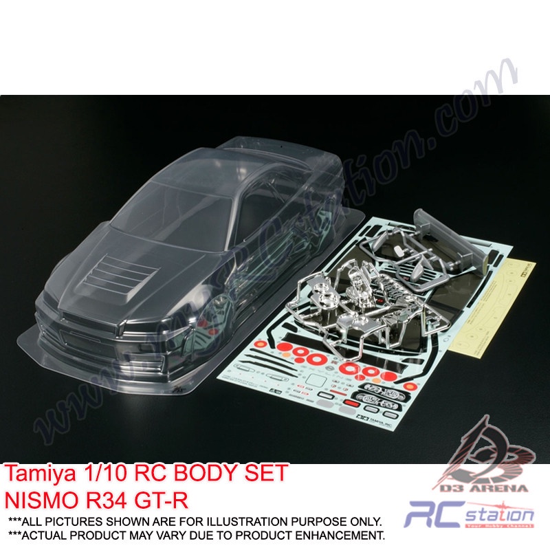 Tamiya Body Shell #51246 - 1/10 RC BODY SET NISMO R34 GT-R [51246 ...
