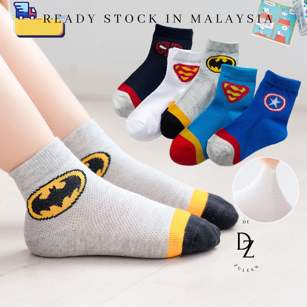 【READY STOCK】 Superhero Children Sock Kids Stocking Boy Socks Cotton ...