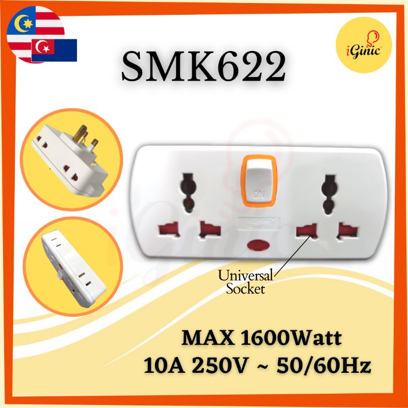 3 Way Adaptor Adapter Switch USB Socket Outlet 3 PIN Plug Extension ...