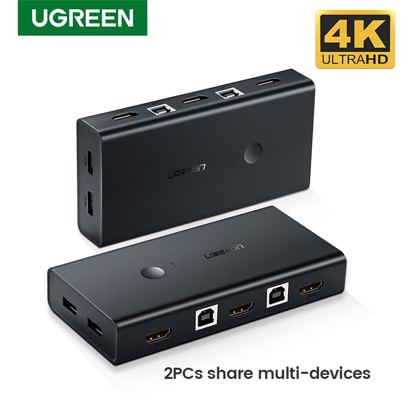 UGREEN USB HDMI KVM Switch 4K Ultra HD HDMI Switcher Box For Sharing ...
