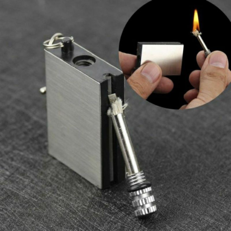 Box Metal Lighter Waterproof Windproof Survival Instant Fire Matching ...
