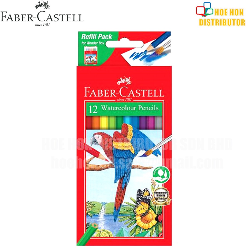Faber-Castell Watercolour Pencils Wonder Box Long Refill Pack 12pcs ...