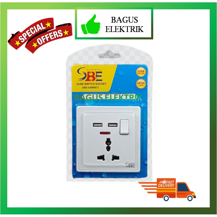 UNIVERSAL SWITCHED SOCKET WITH DUAL CHARGING POT LED POWER INDICATOR ...