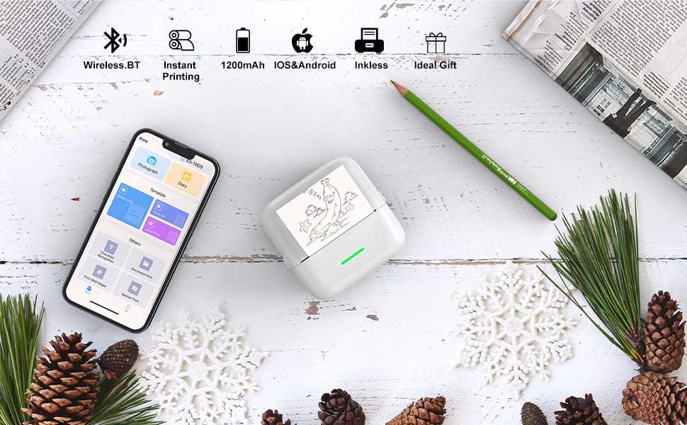 Lowest price Mini Portable Thermal Printer Pocket Printer Wireless ...