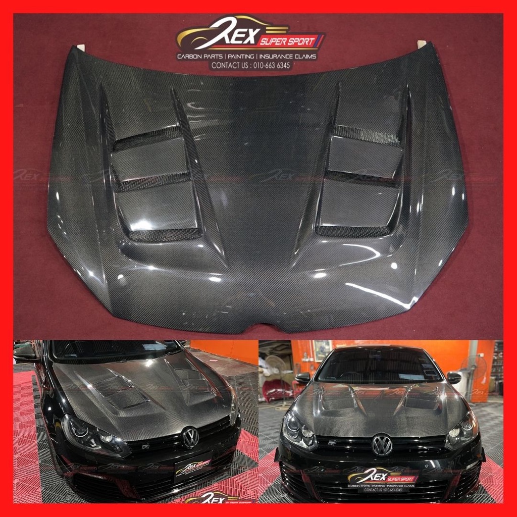 VW Volkswagen Golf MK6 Front Bonnet / Hood Super Sport Carbon Fiber TSI ...