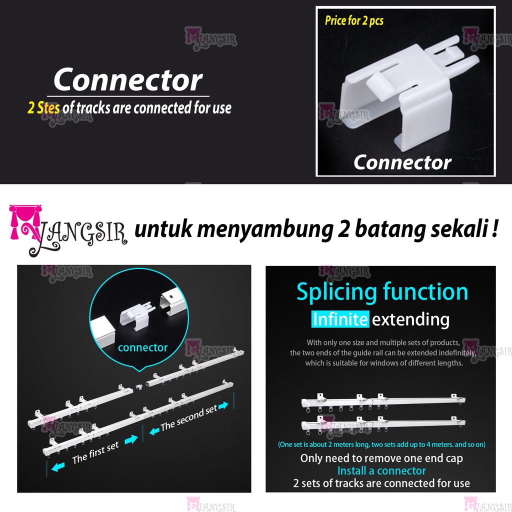 MYLANGSIR Telescopic Track / Adjustable Curtain Rail / Railing Besi ...