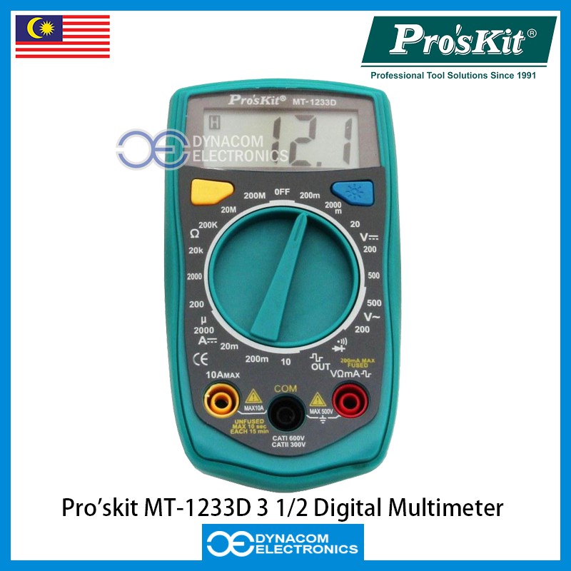 Pro'sKit MT-1233D Digital Multimeter [Multimeter Digital] | Shopee Malaysia