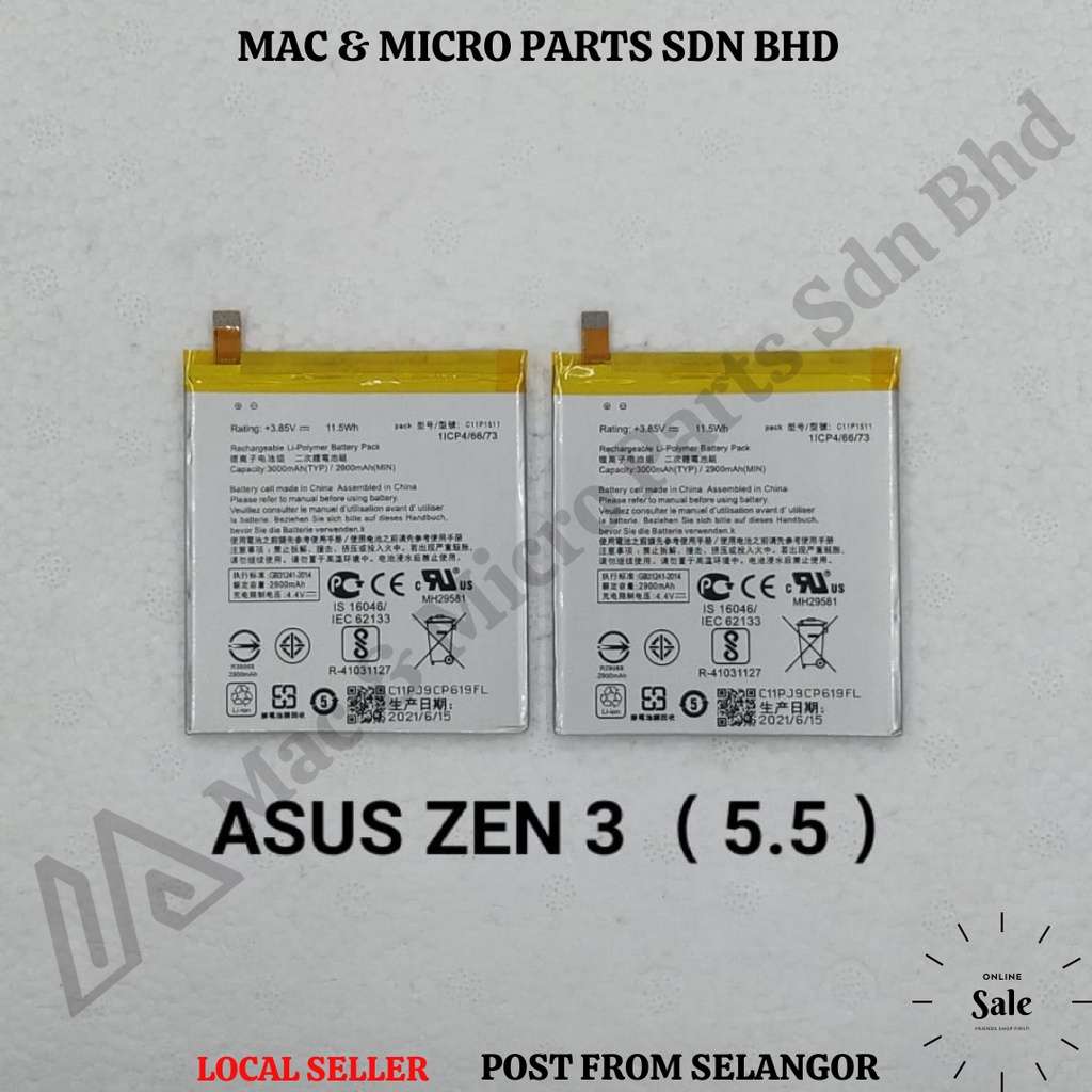 MG BRAND ZEN 3 ( 5.5 ) BATTERY MODEL C11P1511 (3000mAh) | Shopee Malaysia