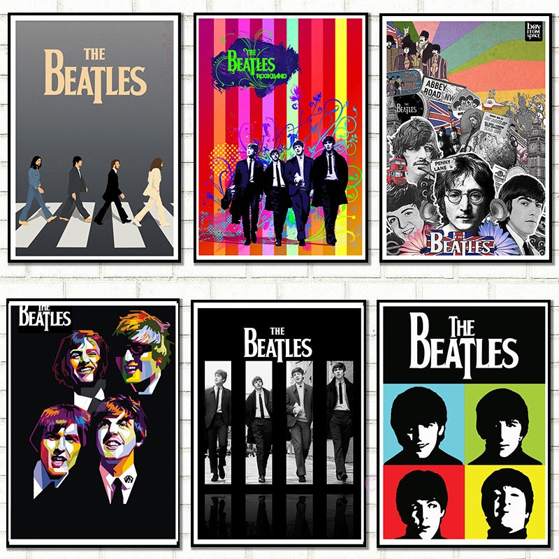 The Beatles Nostalgic rock band singer poster home decoration painting ...