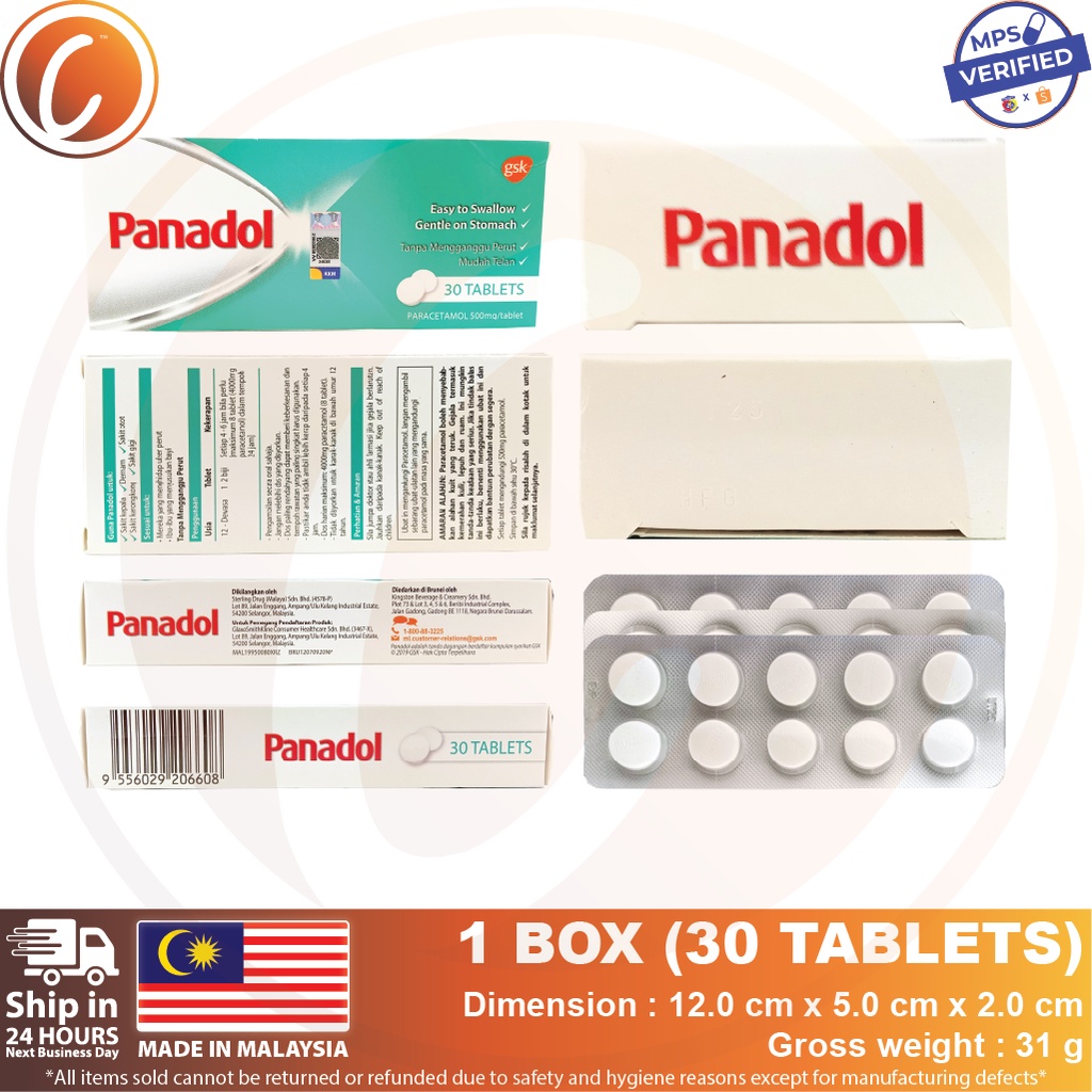 GSK Panadol 500MG 30TABS | Shopee Malaysia