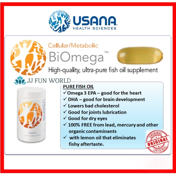(Halal) USANA BIOmega III Plus - Omega-3 Fish Oil 奧米加-3 鱼油 胶囊 Support ...