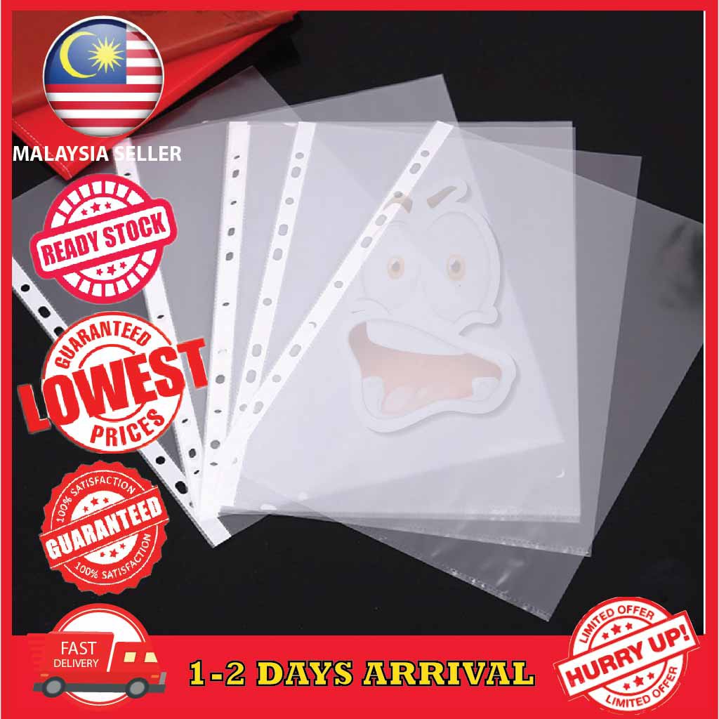 [100 PC] A4 Paper Size File Folder Transparent File Film File Organizer ...