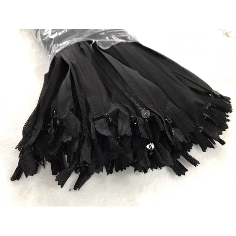 (100pcs) zip sorok murah hitam putih/invisible zipper/zip murah 100pcs ...