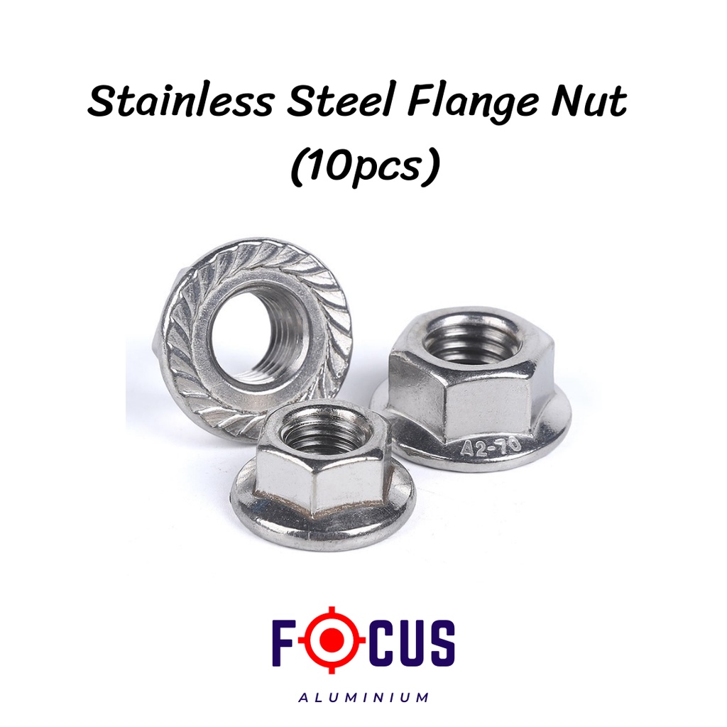 🇲🇾 10 xx SUS 304 Flange Nut Stainless Steel Wrench Nut M3 M4 M5 M6 M8 ...