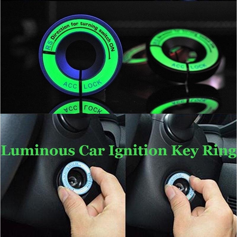 Glow Key Ring Hole Sticker Ignition Switch Cover Motor Car Decal ...