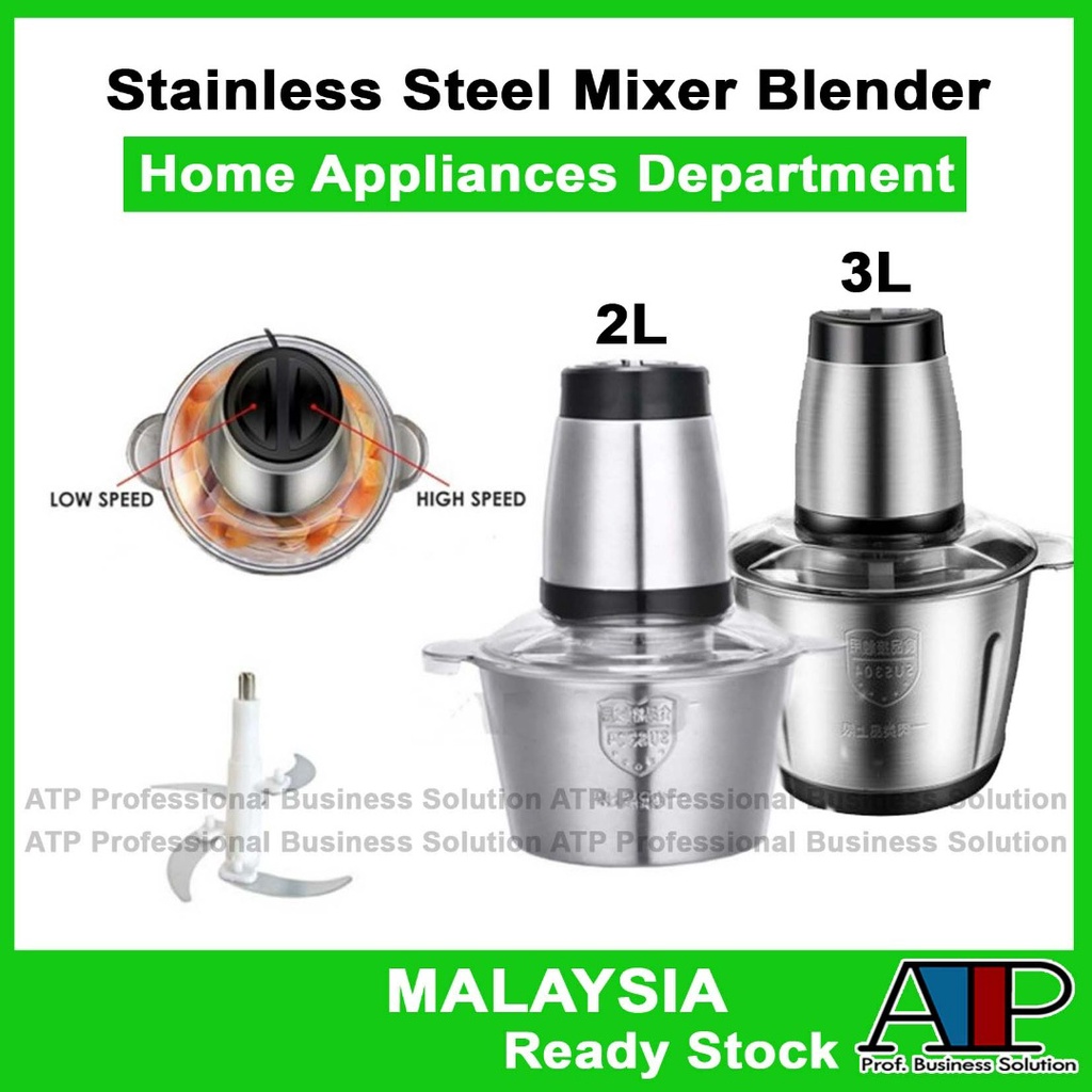 Pantry🍳 Pengisar Daging Stainless Steel Mini Mixer & Blender 2L/3L Food ...