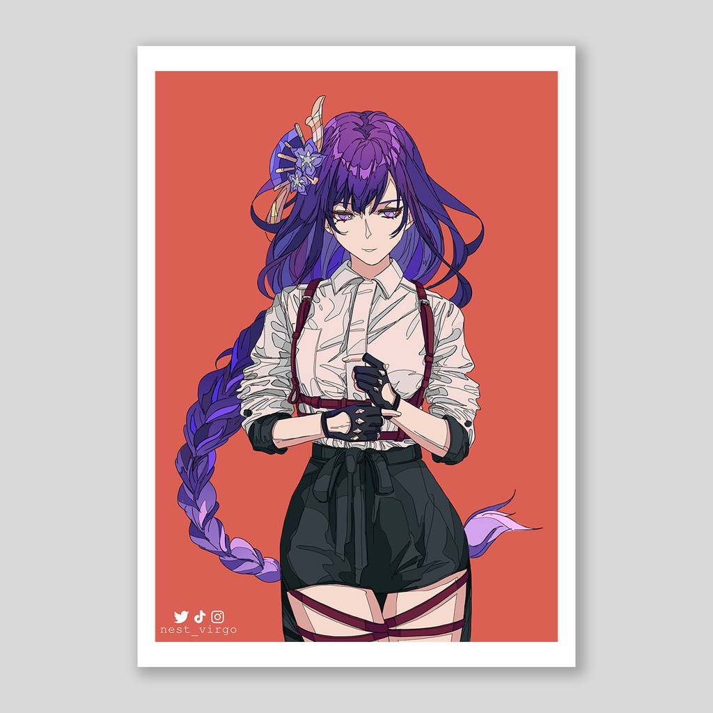 Raiden Shogun Genshin Impact Fanart Illustration | nestvirgo | Shopee ...