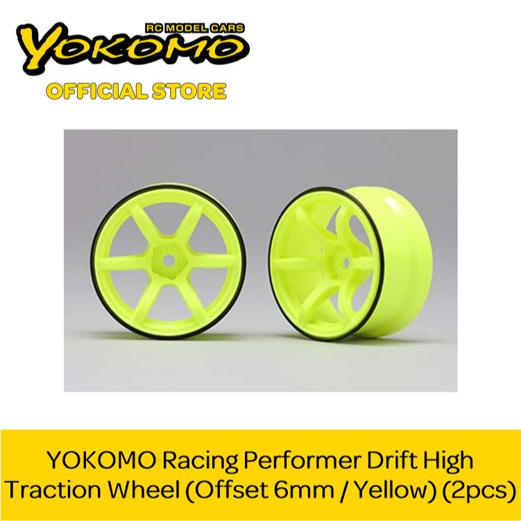 Yokomo Racing Performer Drift High Traction Wheel - Offset Yellow (6mm) (2pcs) (RP-6313Y6A ...