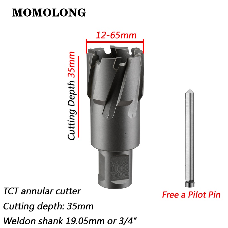 12-35mm×35mm Magnetic Drill Bits With 3/4" Weldon Shank Carbide ...