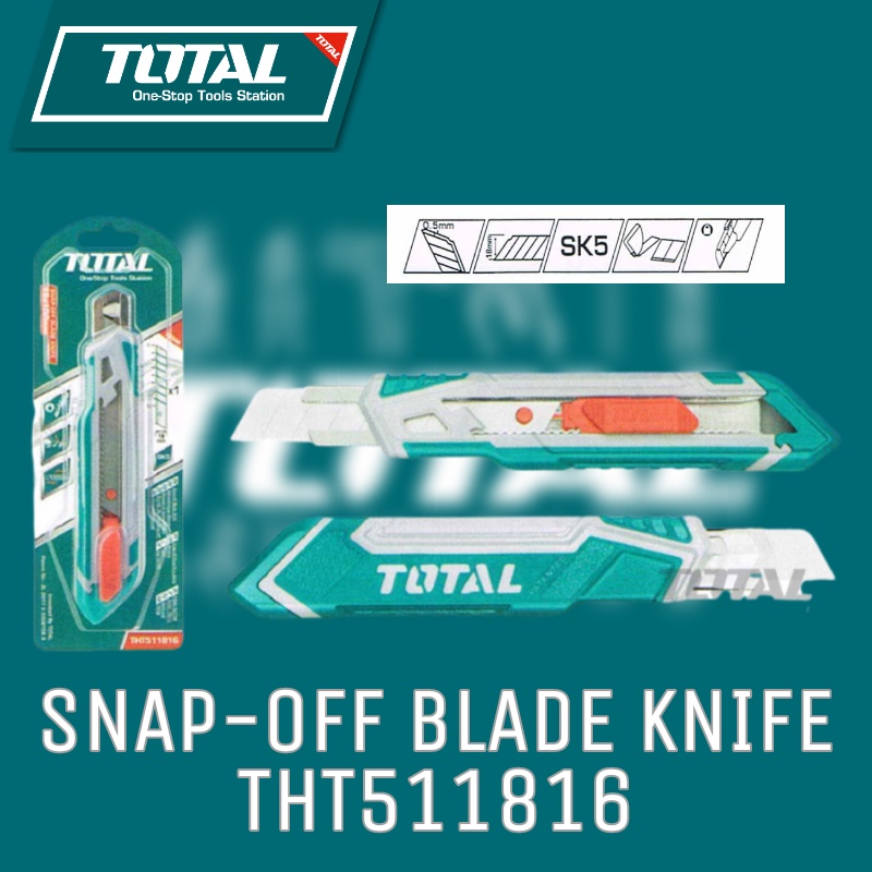 TOTAL THT511816/ THT511836 Snap-off Cutter Knife / Pisau Pemotong ...