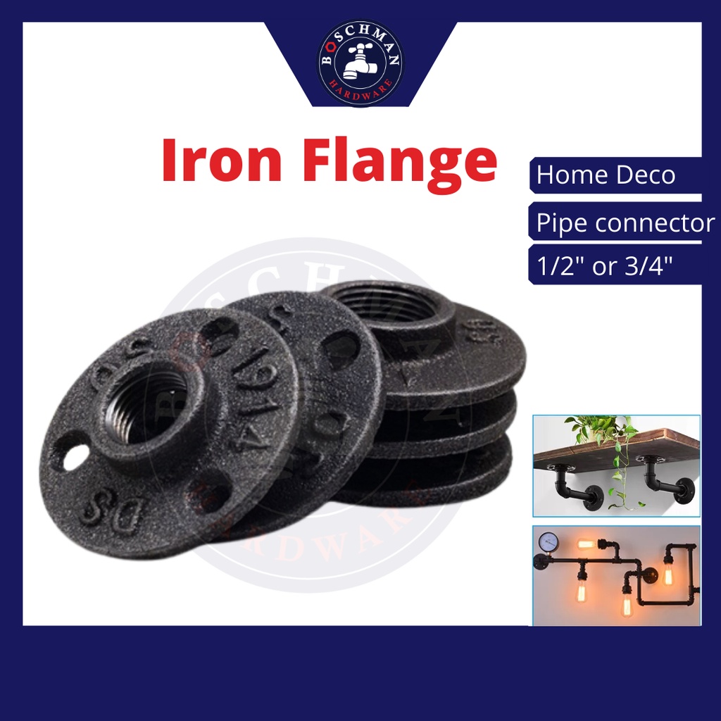 1914 1/2" 3/4" Decorative Malleable Iron Floor Wall Flange Pipe ...