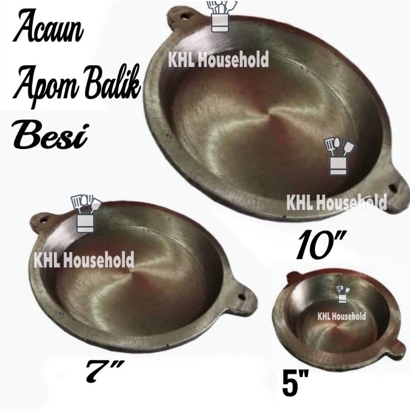 Kuali Apom Balik Besi 7"/10" inchi /Acuan Apam Balik Besi/ Iron pancake ...