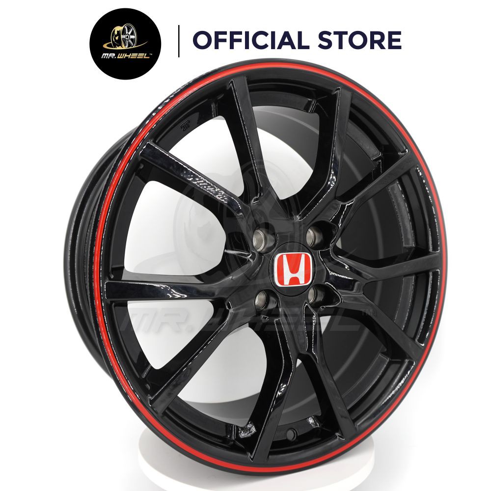 New Sport Rim HONDA TYPE-R 17x7.5 4x100 ET42 Black + Red Lip 17 inch 17 ...