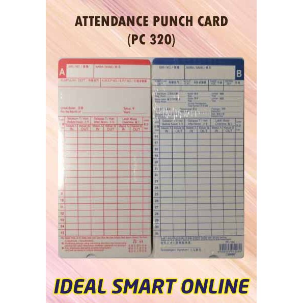 Punch Card Attendance Punch Card PC-320 100's | Shopee Malaysia