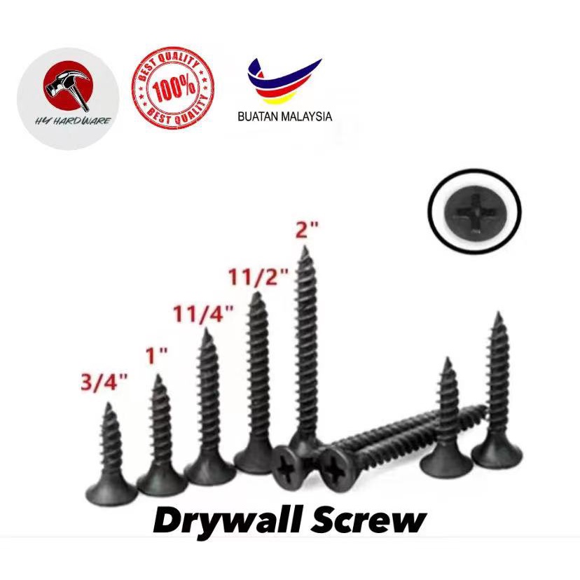 MK BLACK DRYWALL SCREW DRIVING COUNTER SUNK FLAT HEAD/SCREW HITAM/黑螺丝 ...