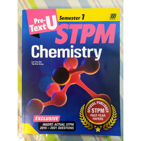 STPM Chemistry Sem 1 (Sasbadi) | Shopee Malaysia