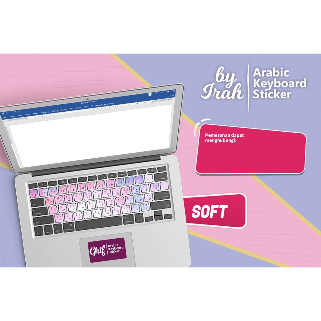 🔥ON PROMO🔥 Colourful Design Arabic Keyboard Sticker for Laptop/Notebook ...