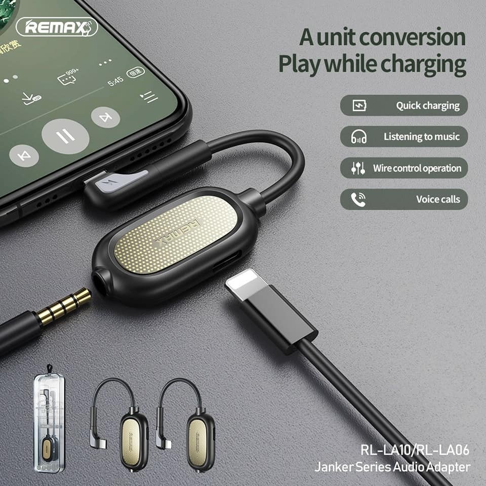 REMAX RL-LA06 Janker Series Audio + Wired Control Converter Type C ...