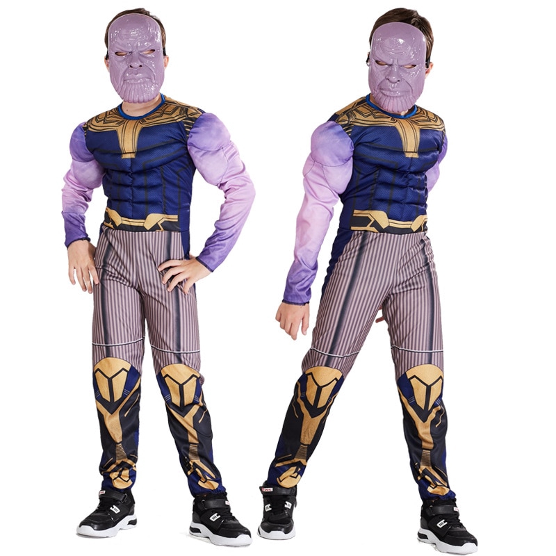 New Avengers 4 Thanos Muscle Costume Cosplay Kids Endgame Superhero ...