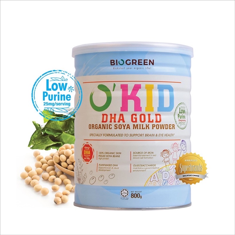 Biogreen O'Kid DHA Gold Organic Soya Milk Powder (800g) 【 EXP:10/25】 O ...