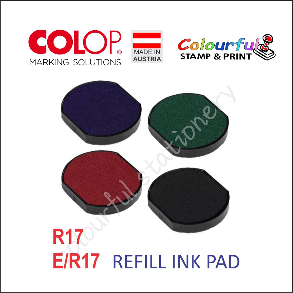 COLOP New Round Self-Inking Rubber Stamp R12,R17,R24,R30. 100% Original ...