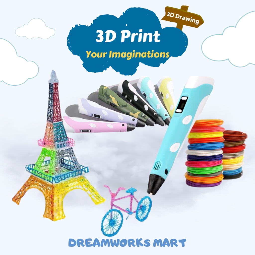 Giftset 3D PLA Printing Doodle Arts Craft Drawing USB Pen Set LCD ...
