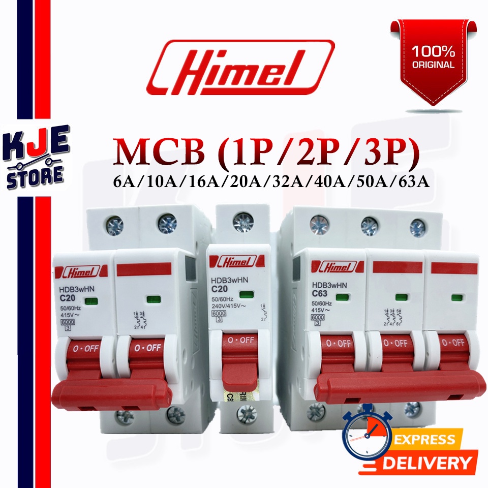HIMEL MCB 6kA HDB3wH 1Pole 2Pole 3Pole 6A 10A 16A 20A 32A 40A 50A 63A - HDB3wHN [1P 2P 3P] [6kA ...